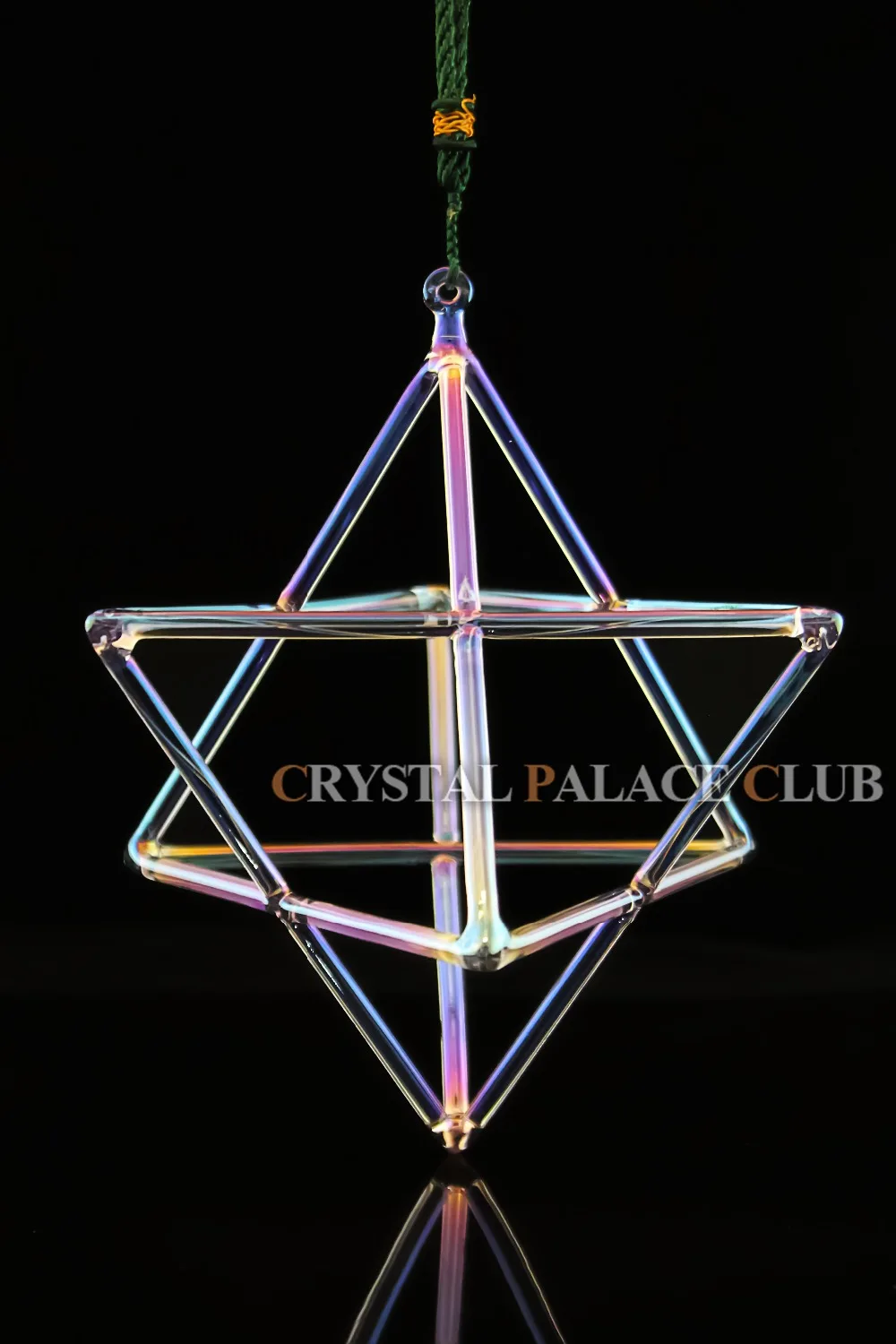 6 inches colorful crystal singing double pyramid for healing energy ...