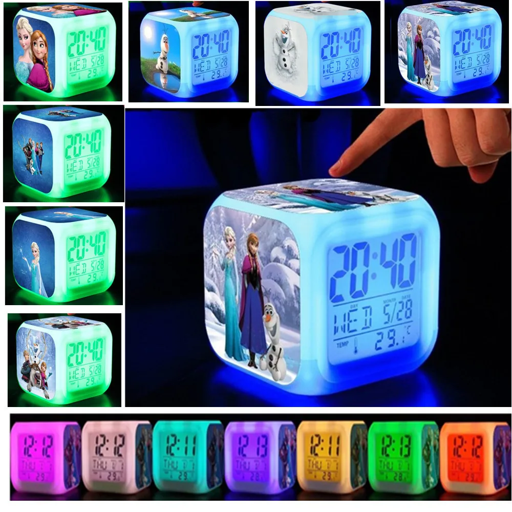 Clock Led Colorful Flash Luminous Touch Lights Digital Clock Weather ...