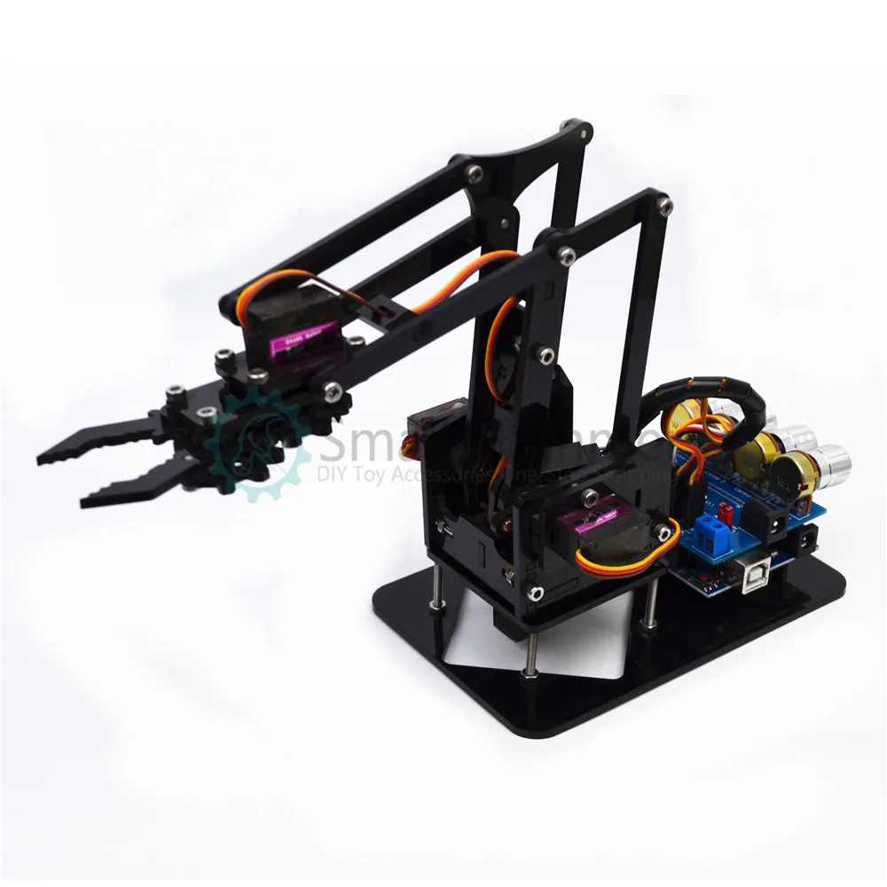 DIY Acrylic robot arm robot claw arduino kit 4DOF learn kit -in Action ...