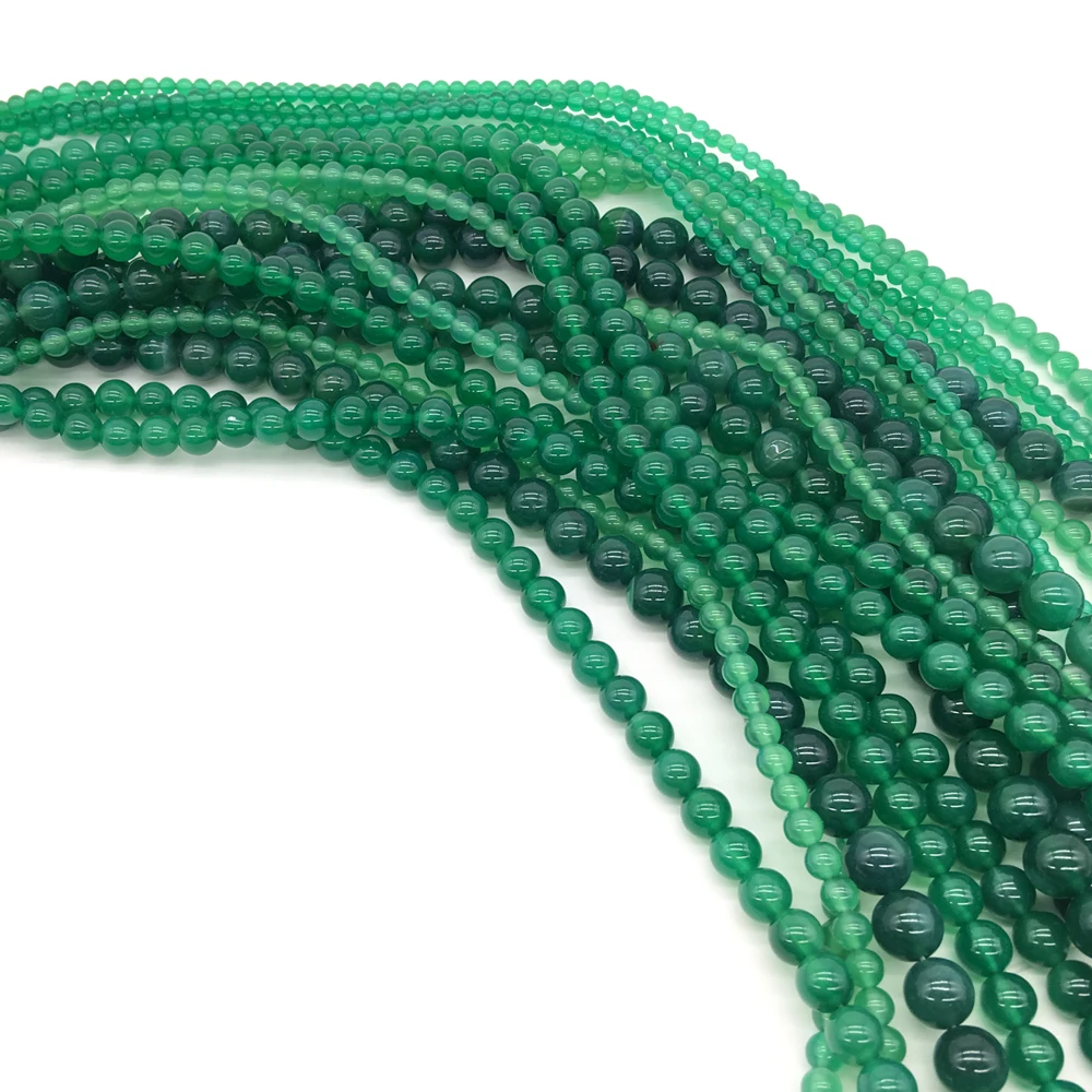 Stoyuan Natural Round AAA+ Green Stone Beads For Jewelry Making DIY ...