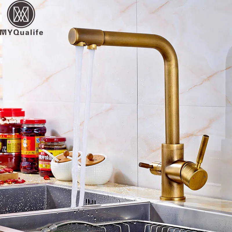 Luxury Dual Spout Bathroom Kitchen Purification Faucet Drinking Tap ...