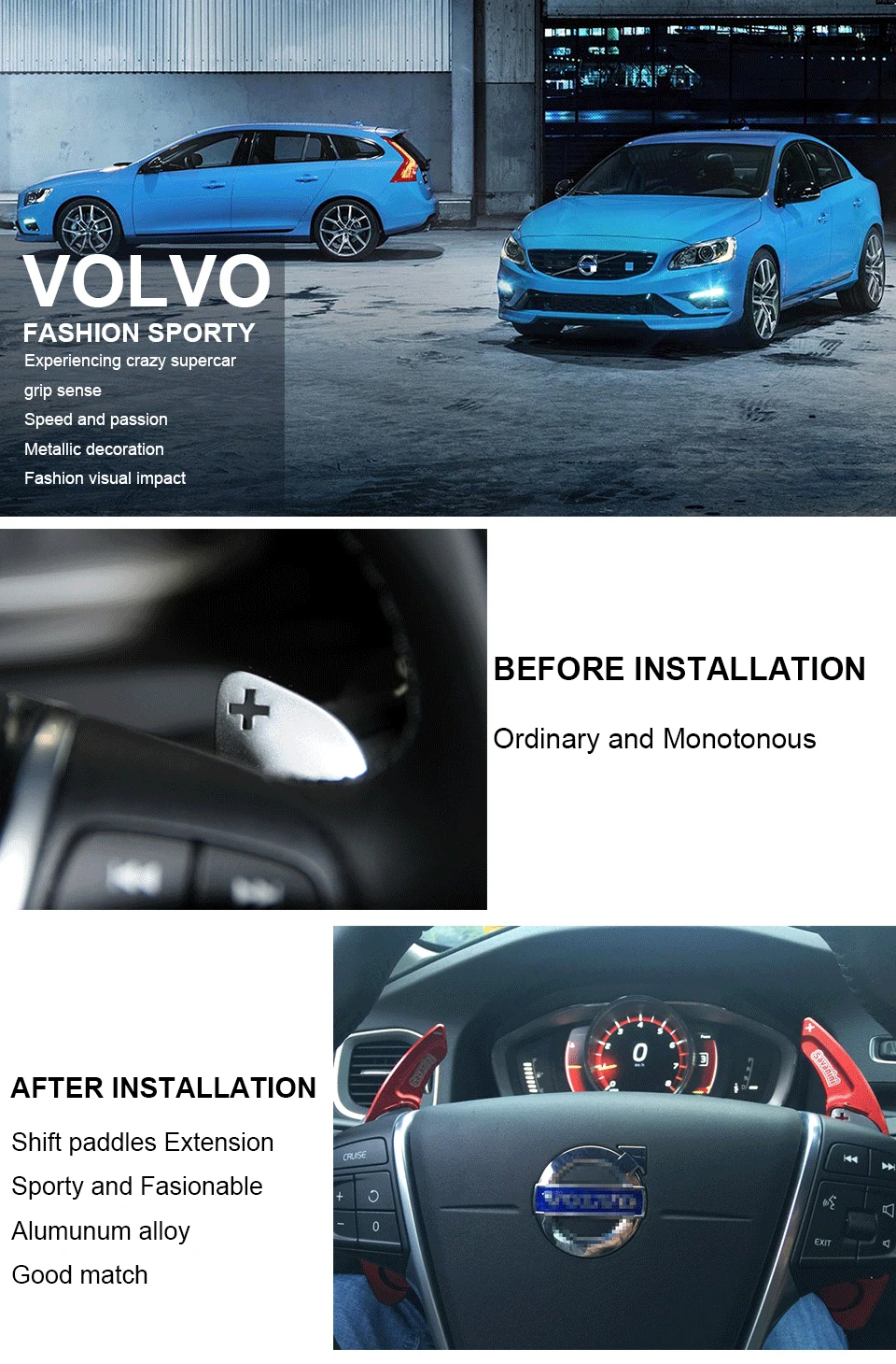 Savanini алюминиевый руль DSG Shift Paddle Shifter удлинитель для Volvo ...