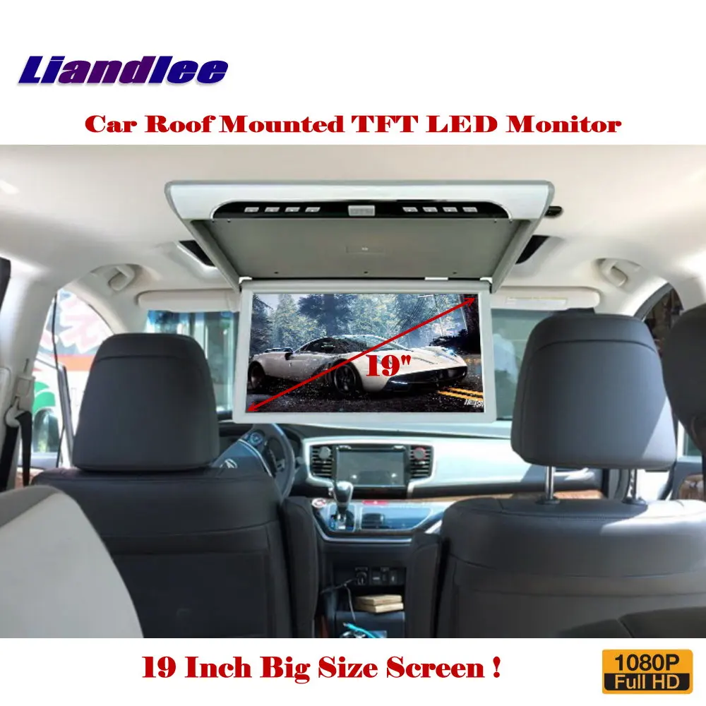 19 Inch Car Roof Mounted Monitor / Flip Down Display / Overhead Ceiling ...
