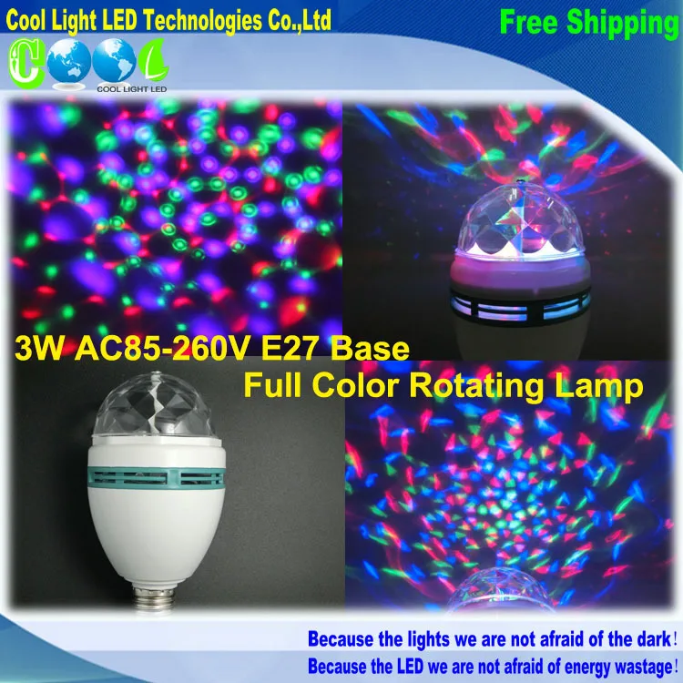 E27 AC85 260V mini led stage light,RGB Crystal Magic Ball,Effect ...