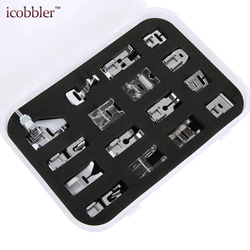 16 Pcs Presser Feet Set Case Adapter Sewing Machine Foot Kit Compatible ...