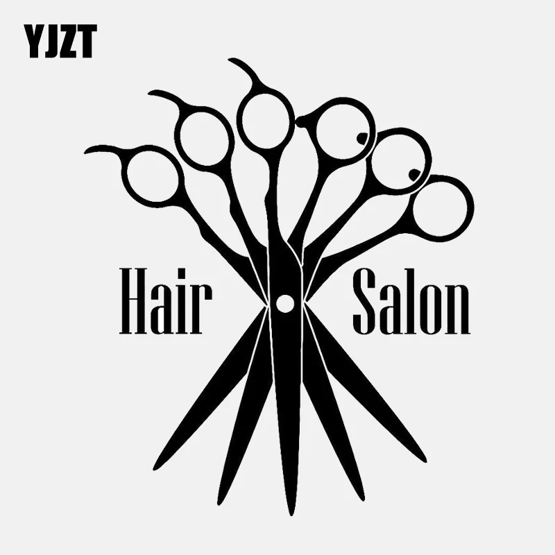YJZT 13.3CM*15.5CM Interesting Beauty Hair Salon Scissors Logo Vinyl ... YJZT 13.3CM*15.5CM Interesting Beauty Hair Salon Scissors Logo Vinyl ...