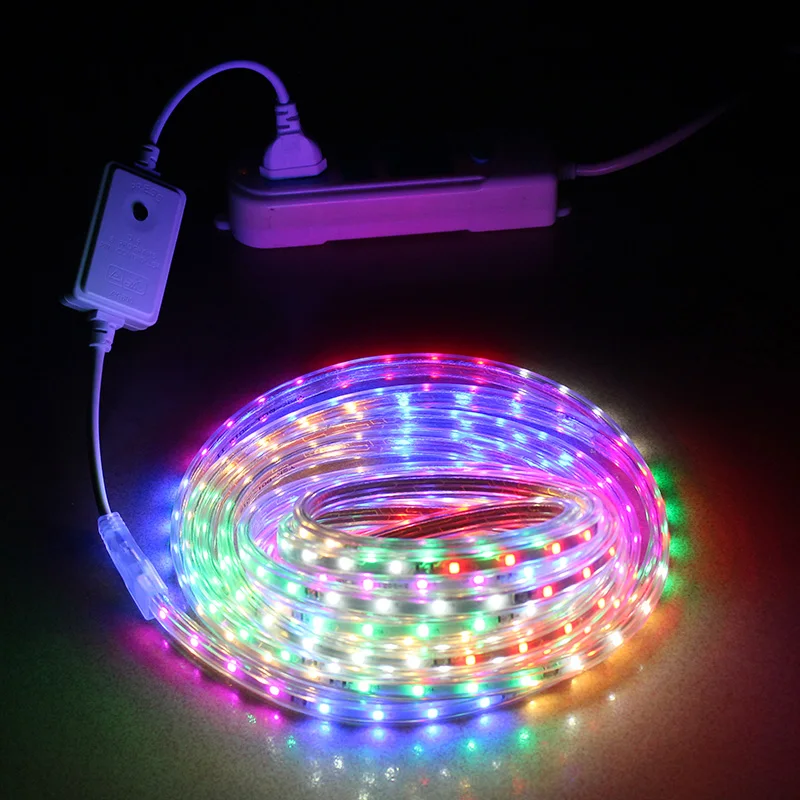 LAIMAIK SMD2835 led light strip waterproof 220V 48LEDs/m Flexible LED ...