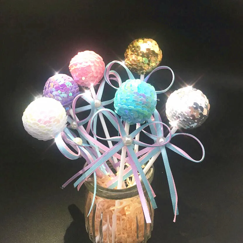 10pcs Multicolor Glitter Balloon ribbon decoration cake topper child ...