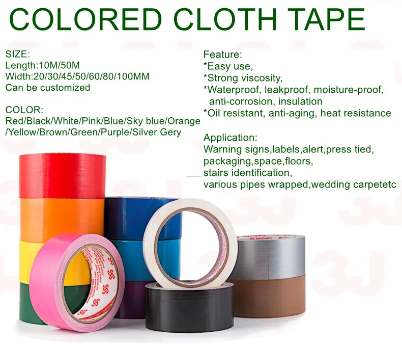 1 Roll Width 80mm x50M ,thickness 0.28mm,12 Colors Cloth Tape,strong ...