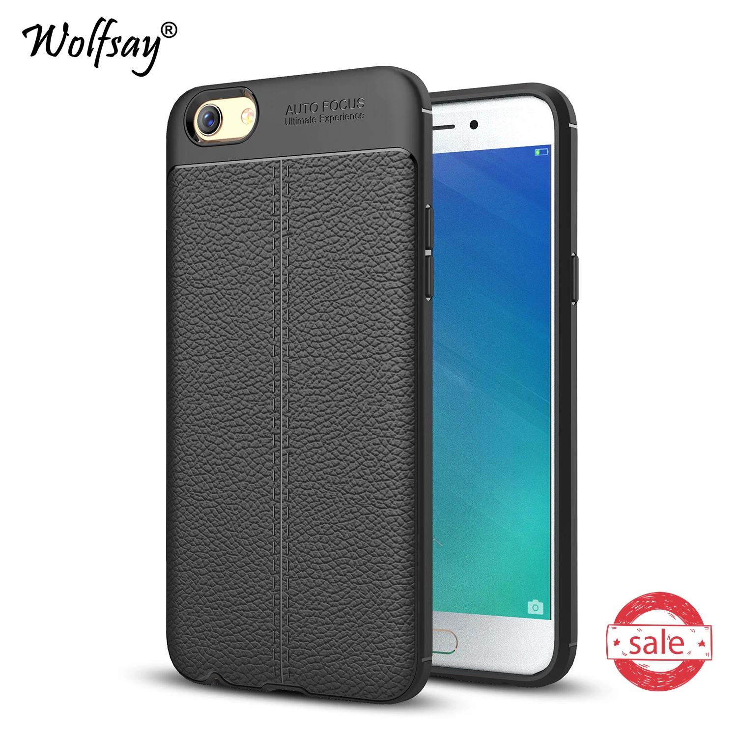 For Phone Case Oppo F3 Cover A77 Litchi Pattern Cases Soft Silicone Tpu