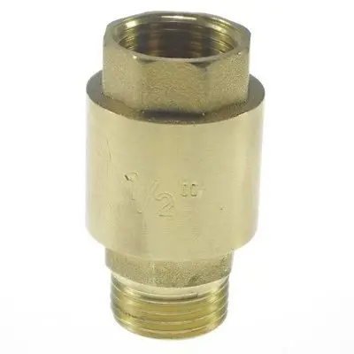 1PCS Brass 1/2" Female Male BSPP Thread In Line Check Valve Spring ...