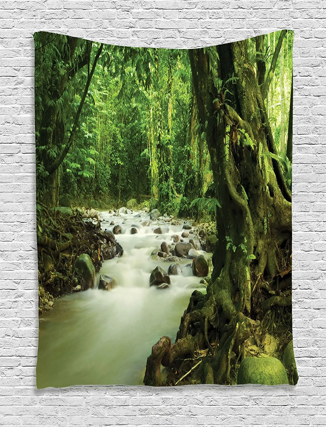 Rainforest-Decor-Tapestry-Wall-Hanging-Tropical-Rainforest-And-Rocky ...