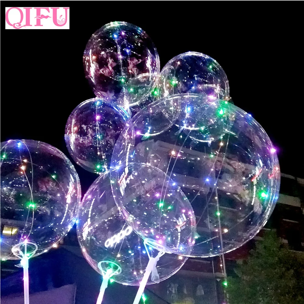 QIFU 18 Inch 3M Luminous Led Balloon Round Balloons Wedding Decoration ...