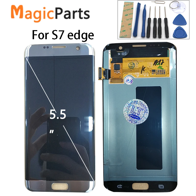100% 삼성 갤럭시 S7 엣지 LCD G935 G935F, 슈퍼 아몰레드 LCD 디스플레이 화면 디지타이저 어셈블리 테스트 ...