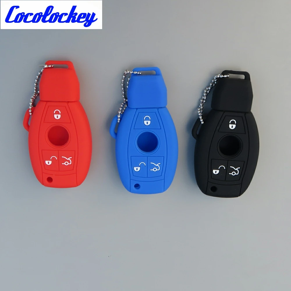 Cocolockey Silicone Car Key Cover Rubber Key Fob Case Holder Fit For Mb ...
