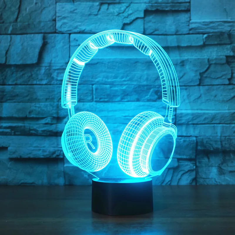 Jiaderui 3d Colorful Headset Led Usb Night Light For Teens Christmas ...