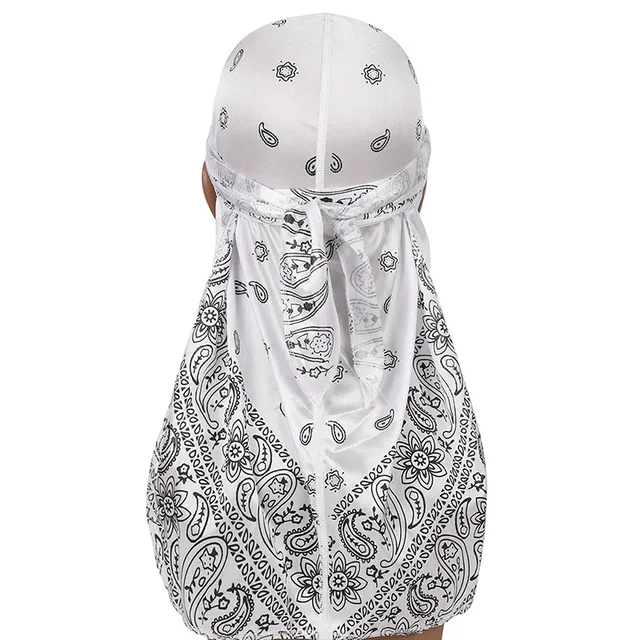 New Men's Durag Hip Hop Bandanna Cap Rapper Turban Hat Silky Headband ...