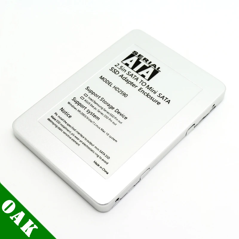 HD2590 MI 2.5''inch SATA to Mini SATA SSD Adapter Enclosure High ...