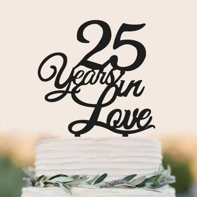 25th Anniversary Cake Topper