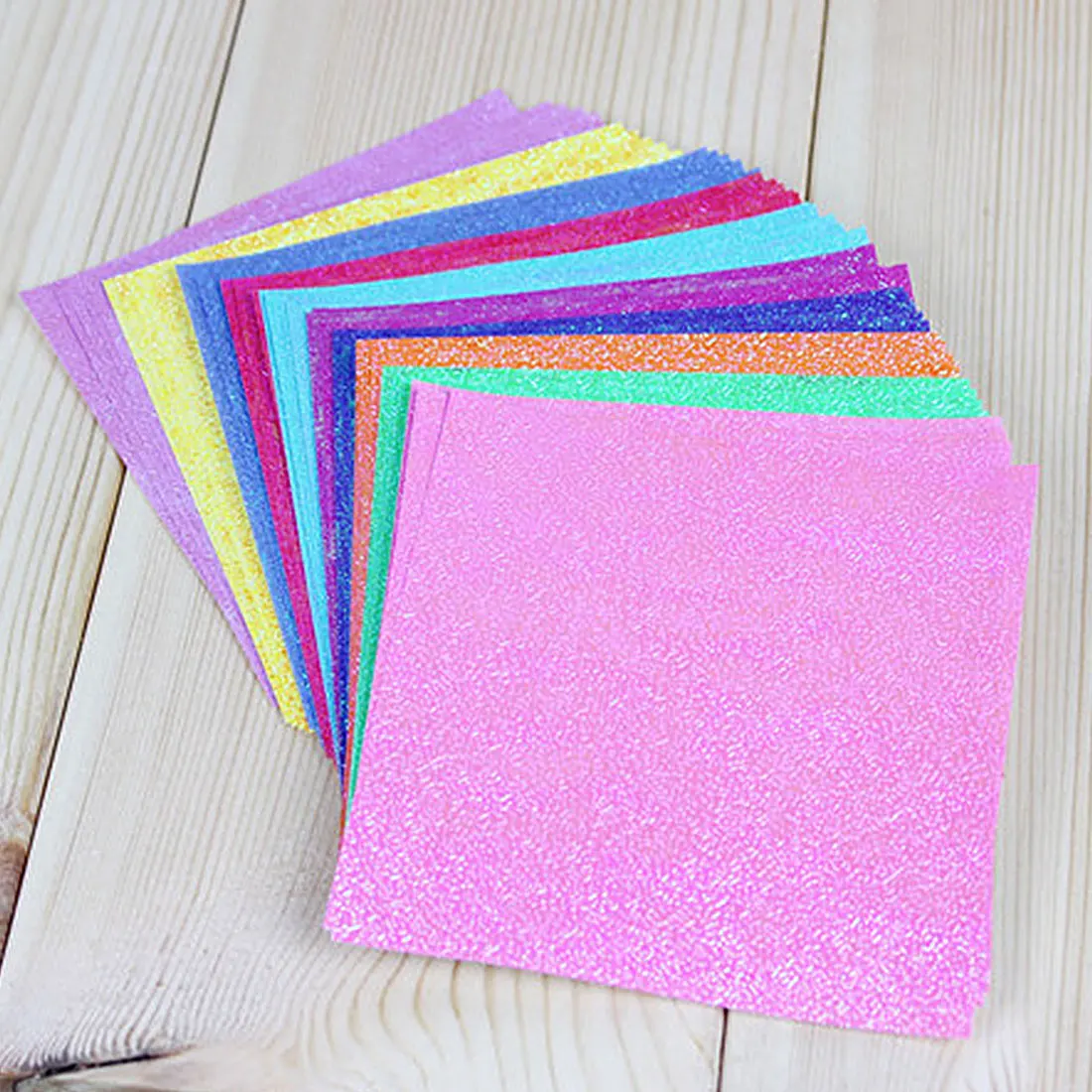 50pcs/set Square Origami Paper Single Side Shining Folding Solid Color ...