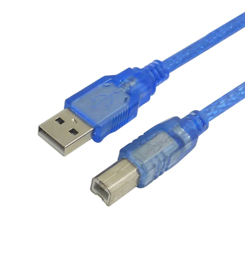 High Speed Transparent Blue USB 2.0 Printer Cable Type A Male to Type B ...