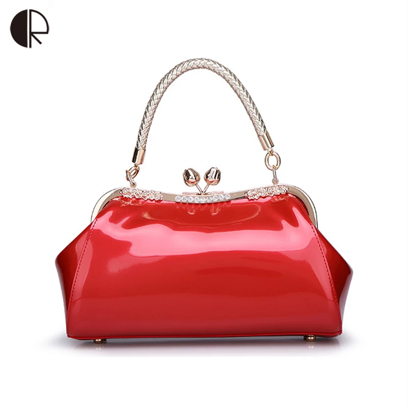 2018 Women Luxurious Evening Bags with Diamonds Ladies Noble PU Leather ...