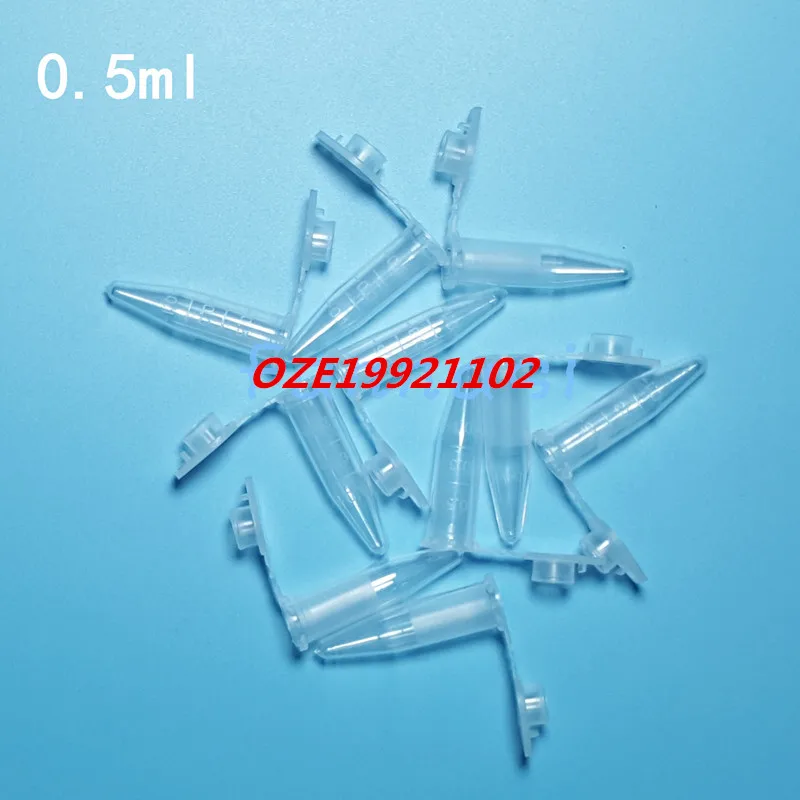 200Pcs 0.5ml Plastic Clear EP Tube Centrifuge Tubes for Laboratory w ...