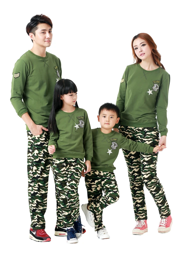 Spring Military Camouflage Family Matching Clothing Set Dress Mom ...