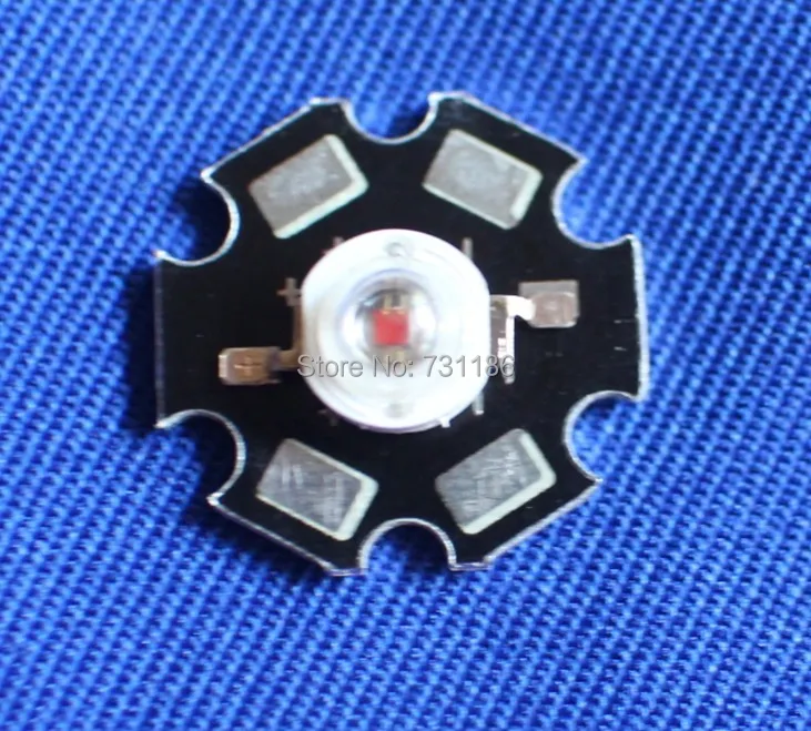 Free shipping 50pcs Red 1W 640nm High Power LED on star PCB for Plant ...