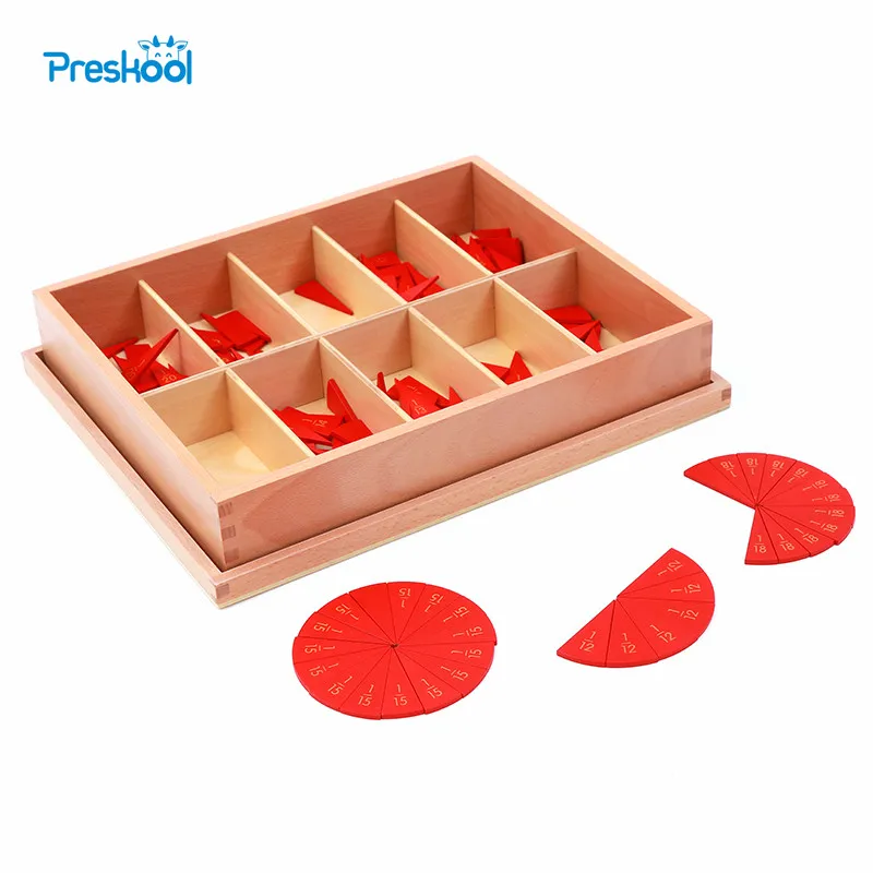 Baby Toy Montessori Cut-out Labeled Fraction Circles 11-20 Teaching ...