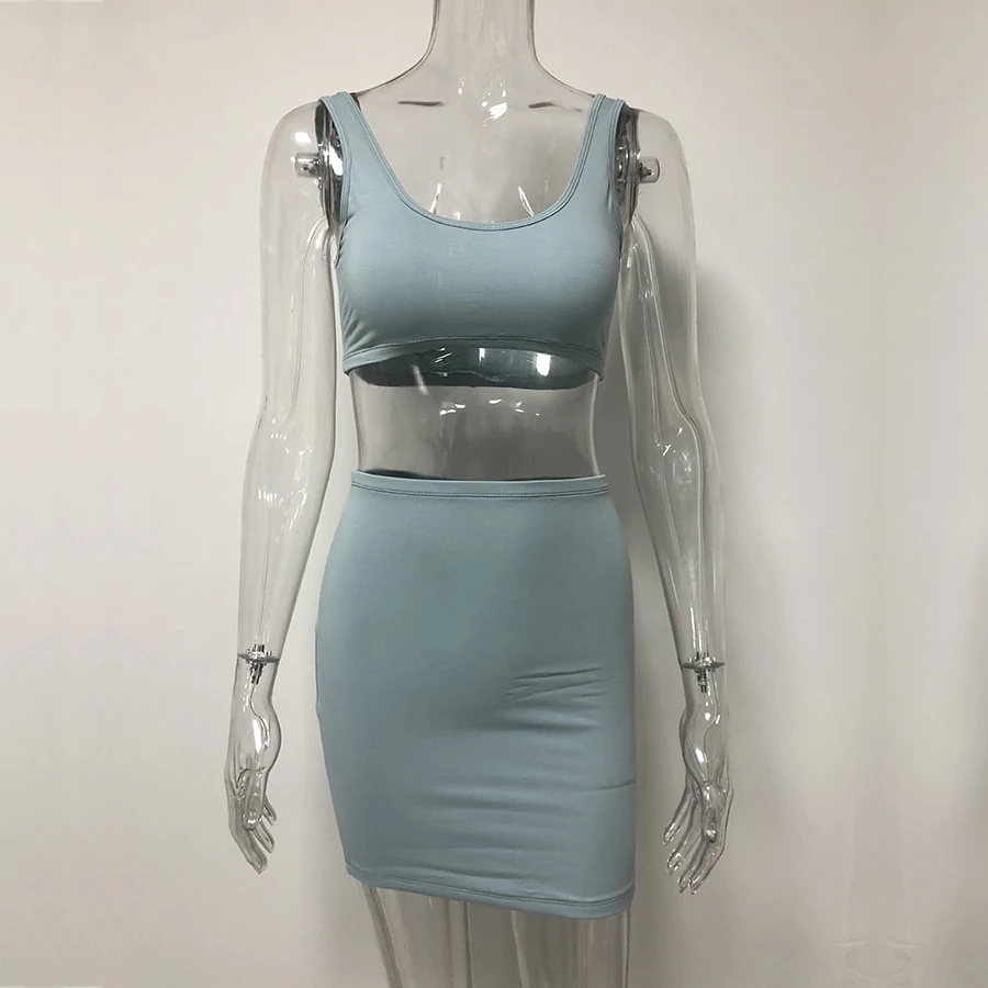 FREE SHIPPING Women Two Piece Set Crop Top And Skirt Set JKP3436 ...