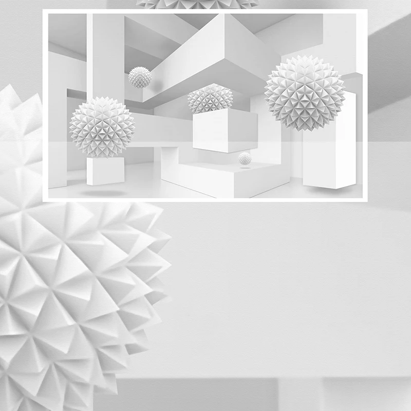 Spatial Extension Personality Wall Mural Wallpaper 3D Stereo Geometry ...