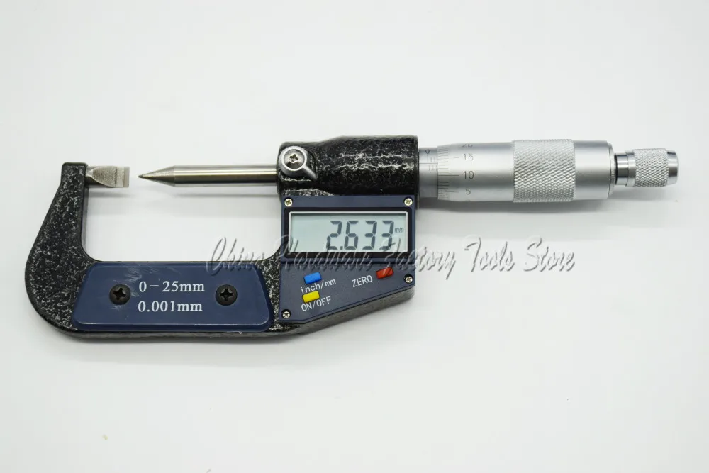 Electronic tip flat head micrometer 0-25mm conical degree 30 Sheet ...