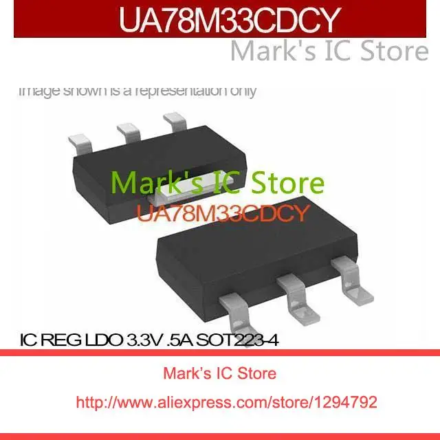 UA78M33CDCY ic reg ldo 3.3 ボルト 。 5a SOT223 4 UA78M33CD 78M3 UA78M33 ...