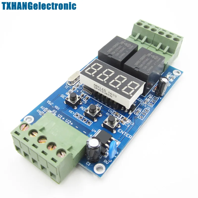 12V Dual Programmable Relay Control Board Cycle Delay Timer Switch ...