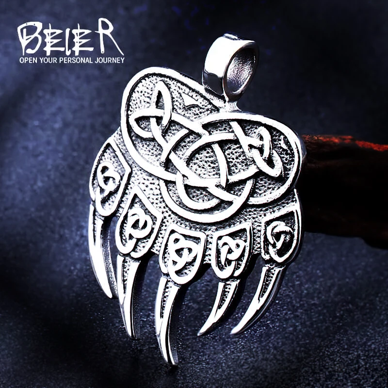 Beier stainless steel Amulet Viking Slavic God Symbol Warding Veles ...