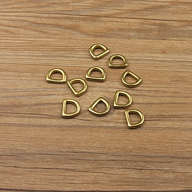 8mm Diy Leather Craft Hardware Solid Brass Bor Color Handbag D Ring ...
