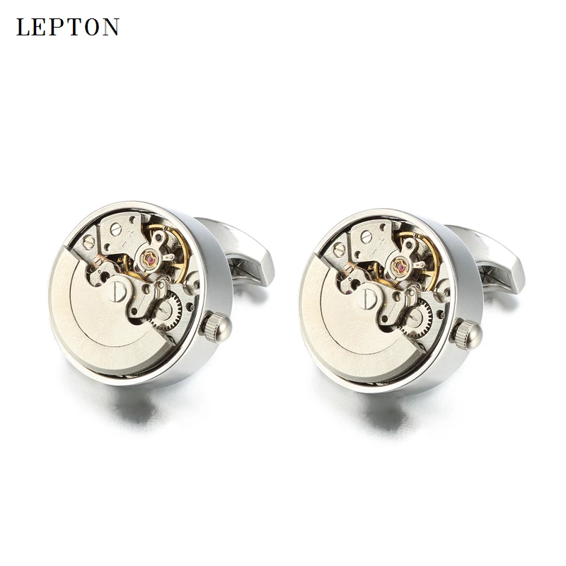 Newest Luxury Functional Watch Movement Cufflinks for Mens Lepton ...