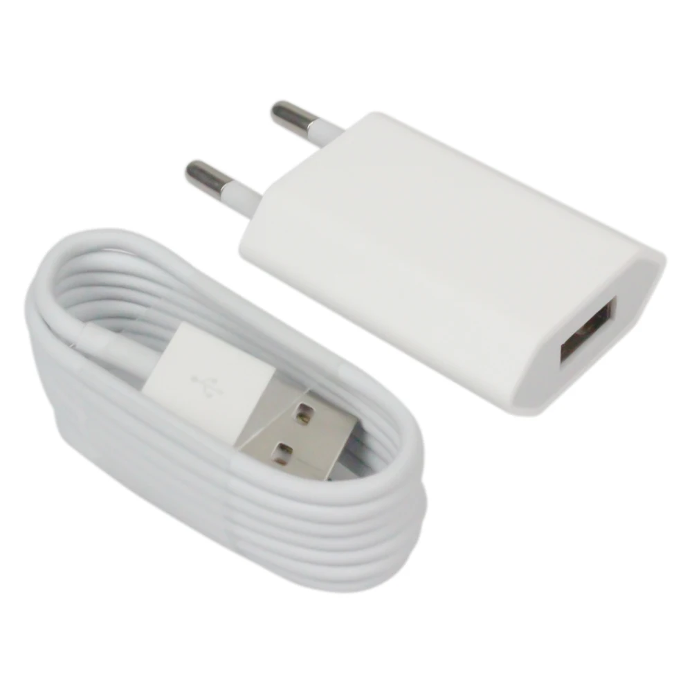 5V 1A EU Travel Wall Charger Adapter + USB 8pin Date Sync Charging ...