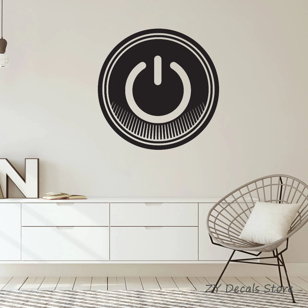 Power-Button-Vinyl-Wall-Decal-Stickers-Creative-Wall-Decals-Living-Room ...