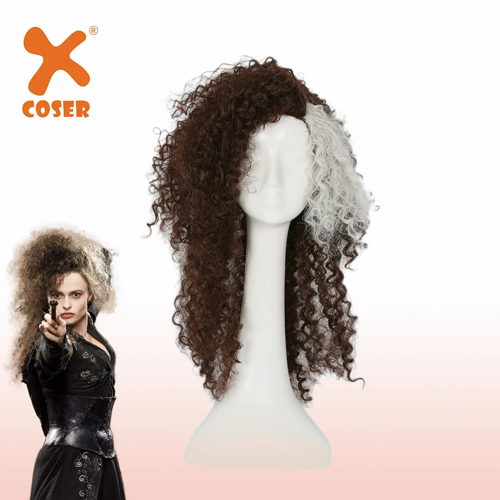 Xcoser Bellatrix Lestrange Curly Brown Cosplay Wig Brown Long Hair ...