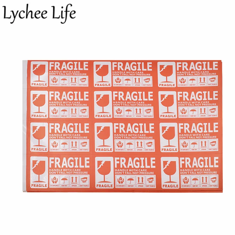 50pcs Fragile Handle With Care Sign Sticker Paper Plane Label Stickers ...