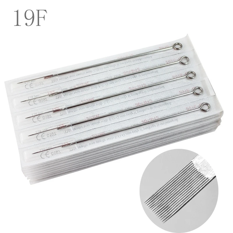 50PCS Professional Tattoo Needles 19F Curved Tattoo Needles Medical ...