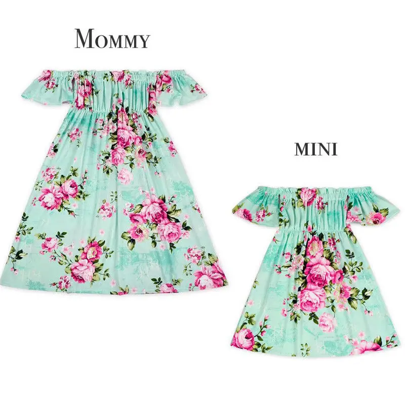 Mother and Daughter Dresses Sister Formal Party Pageant off shoulder ...