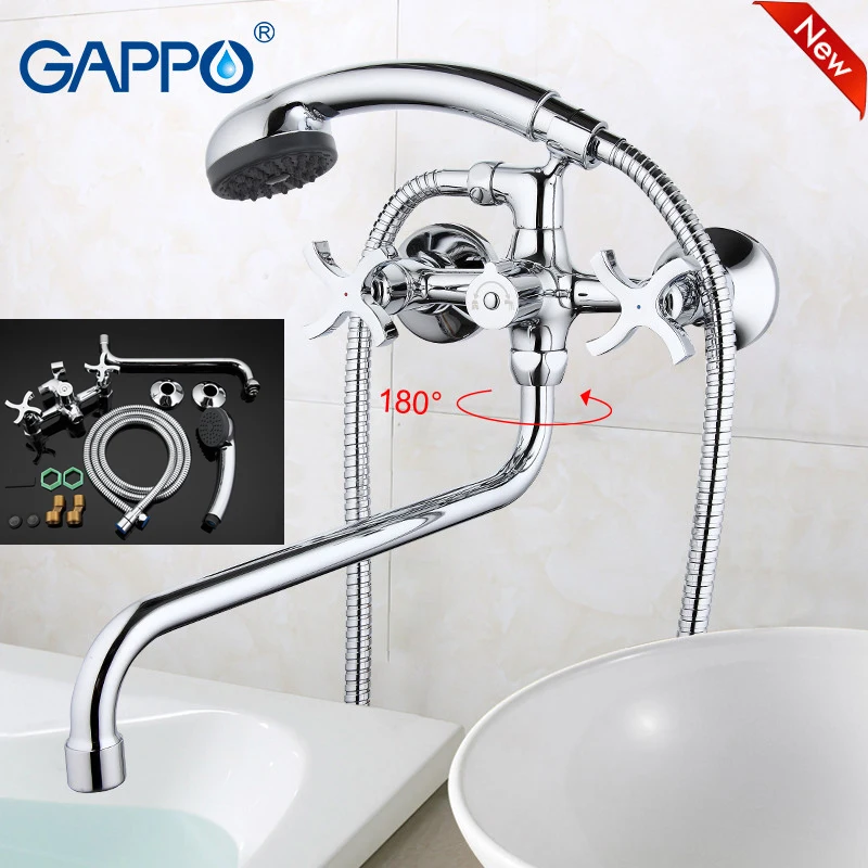 GAPPO High quality shower faucet set Brass bathtub sink water mixer hand wall bathroom suite ...