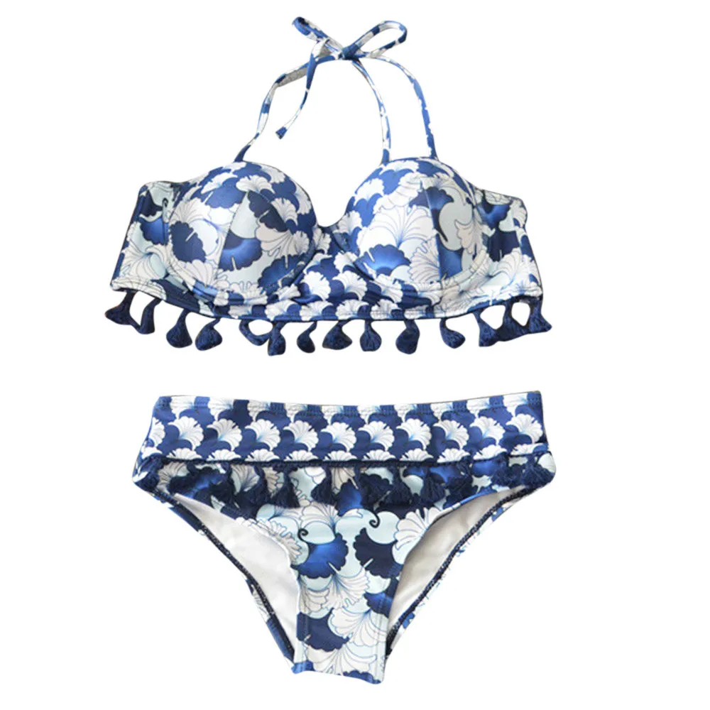 Klv Sexy Swimmer Women Swimsuit Swimming Suit Beach Wear Halter Bikinis