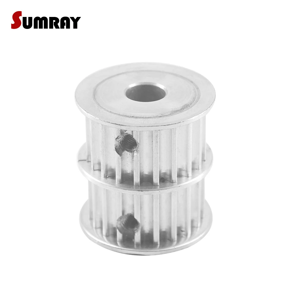 Sumray 5m 20t Dual Head Timing Pulley 8/10/12mm Inner Bore Double Head ...
