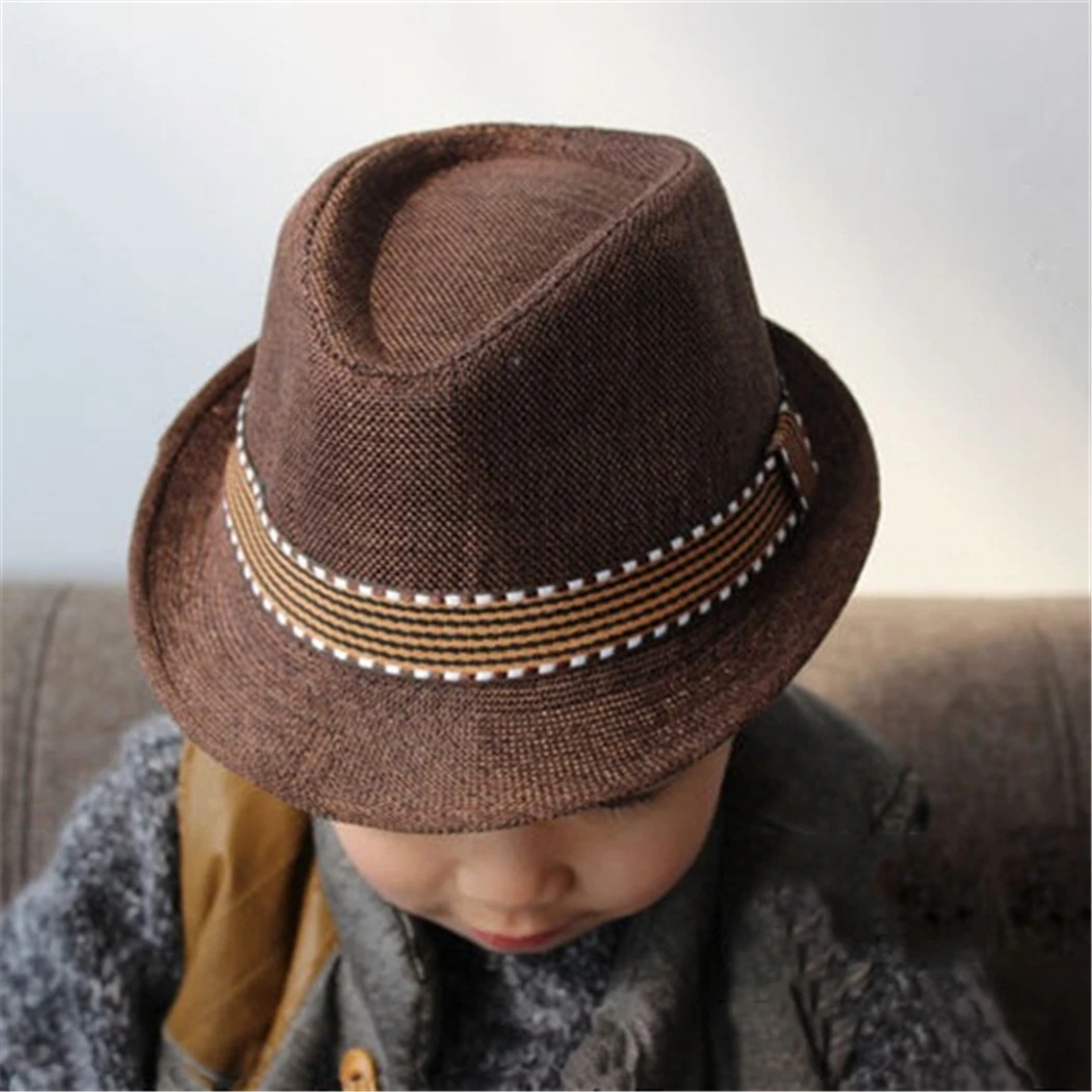 Vintage Boys Girls Baby Child Rolled Brim Trilby Fedora Hat Pinch Crown ...