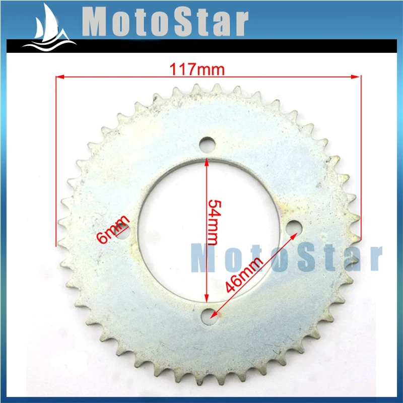 54mm 44 Tooth T8F 미니 모토 스틸 리어 체인 스프로킷, 중국어 2 스트로크 43cc 49cc 엔진 키즈 ATV ...