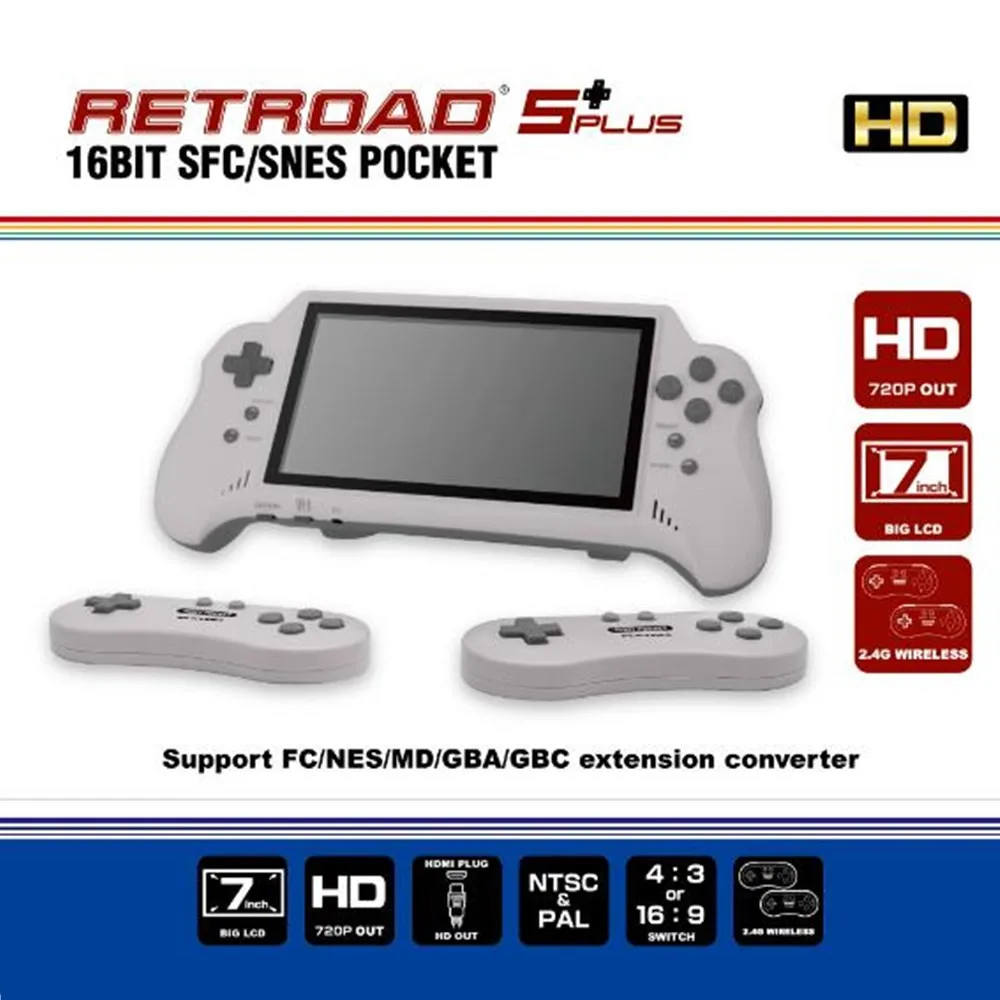 16bit Hd Ultra Snes Pocket Retroad 5plus Video Game Console Handheld ...